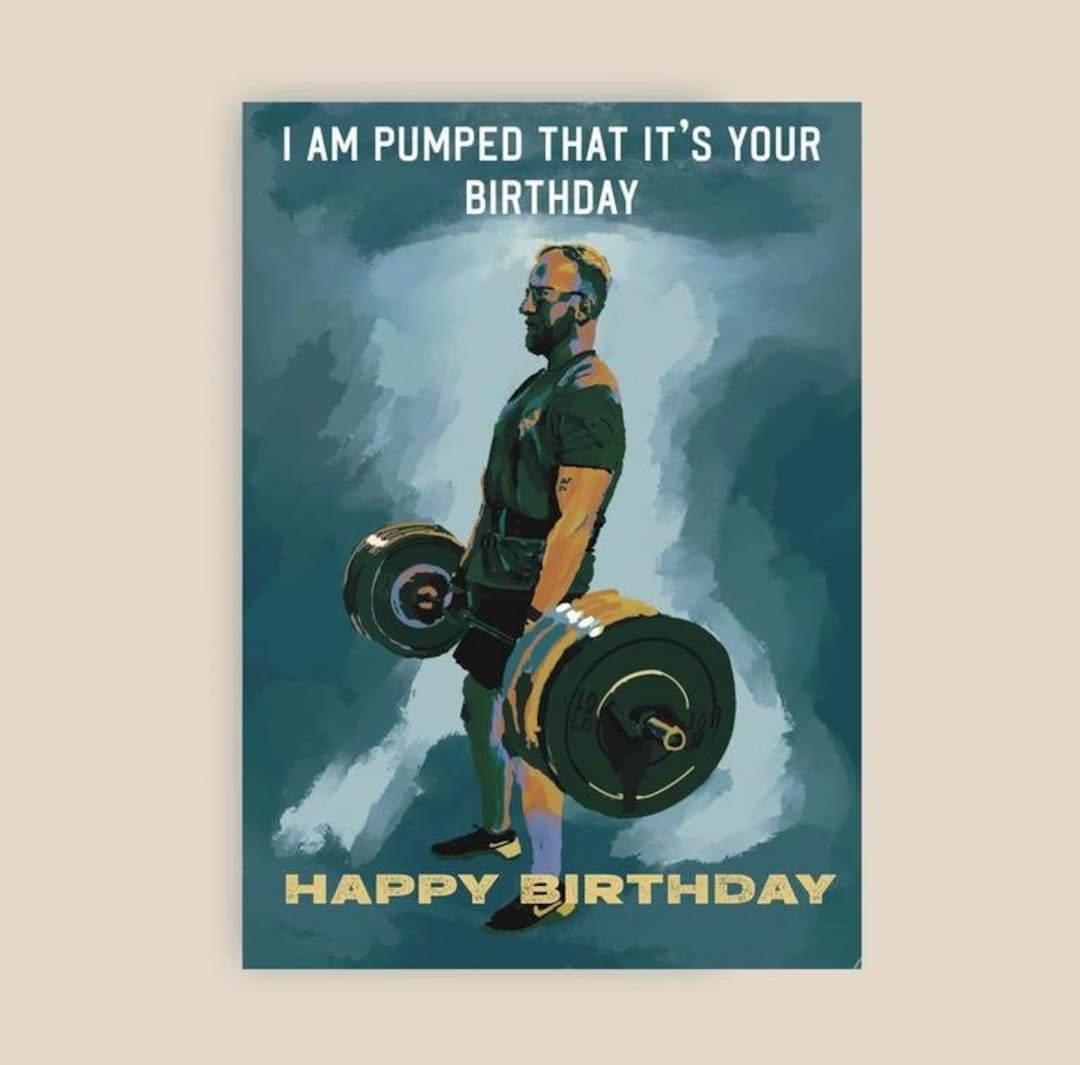 Weight Lifting Birthday Card, This Workout or Gym Card for Him is ...