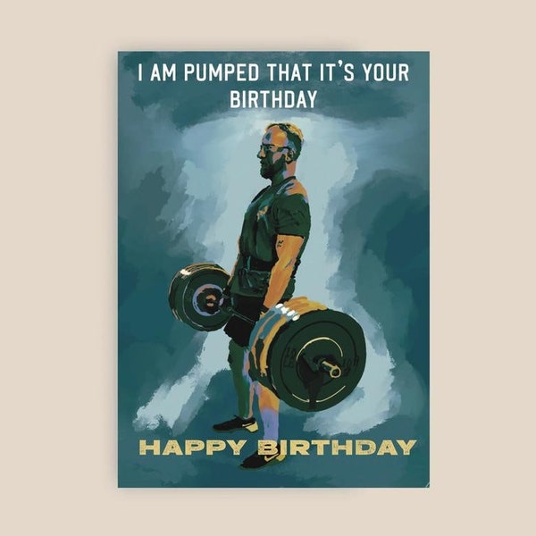 Birthday Cards for Weight Lifting - Etsy