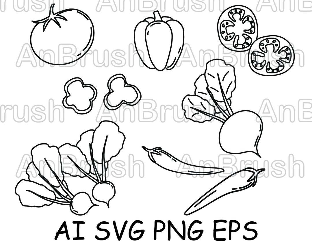 Vegetables Icons, Red Vegetables Svg, Vector, сricut Cut Files, Tomat ...