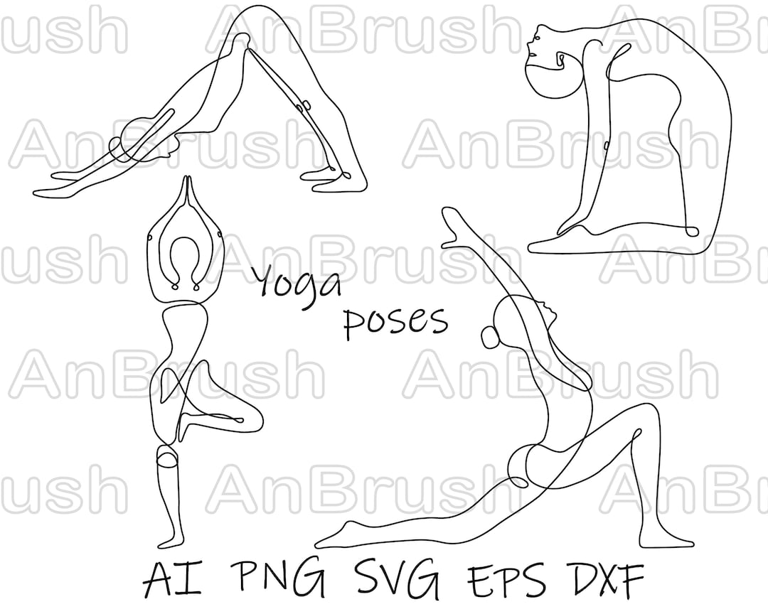 YOGA POSES Svg Bundle, Pose Yoga CRICUT, Line Art Yoga Poses Svg, Yoga ...