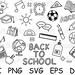 School Doodle Clipart, Back to School, Cute Clipart, School Icons ...