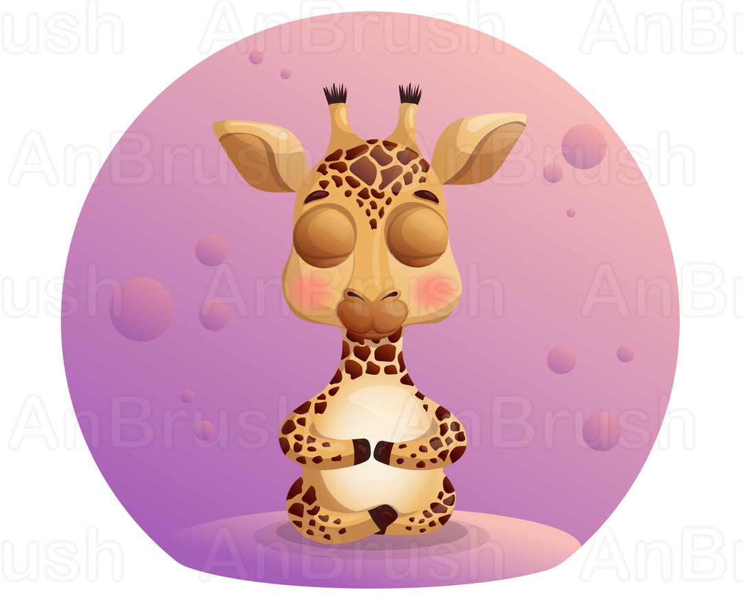 Giraffe, Meditating Giraffe, Cute Giraffe, Digital Design, Transprent ...