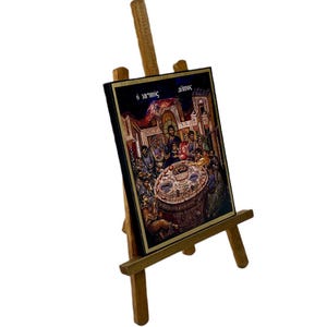 The Last Supper Icon - Greek Orthodox Handmade Wooden Icon, Byzantine ...