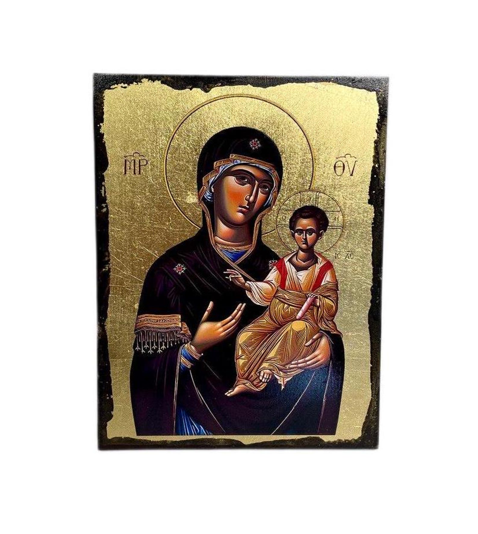 Icon of the Virgin Mary With Seven Swords Greek Orthodox Icon ...