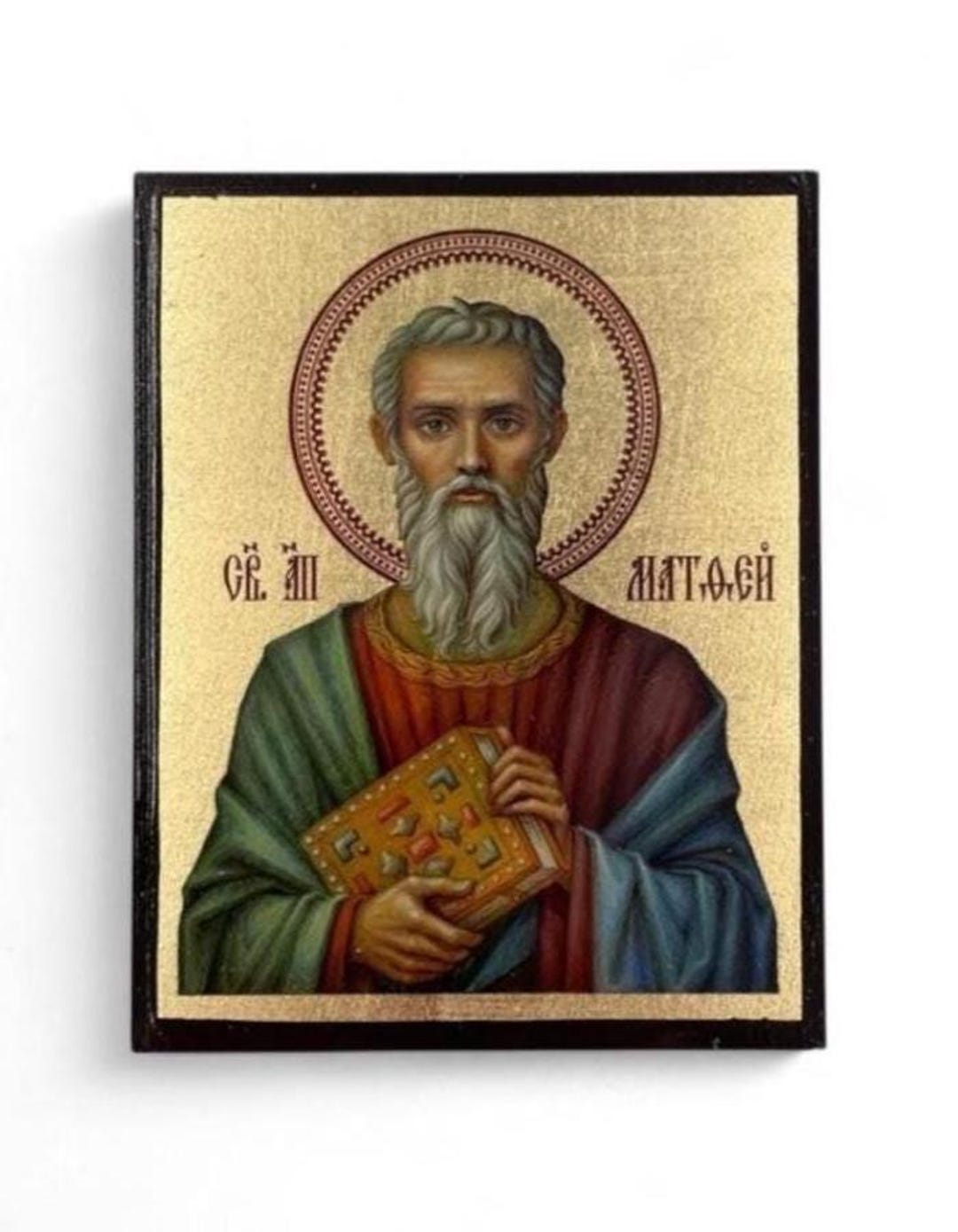 Saint Matthew the Apostle Greek Orthodox Gold Leaf Wooden Icon ...