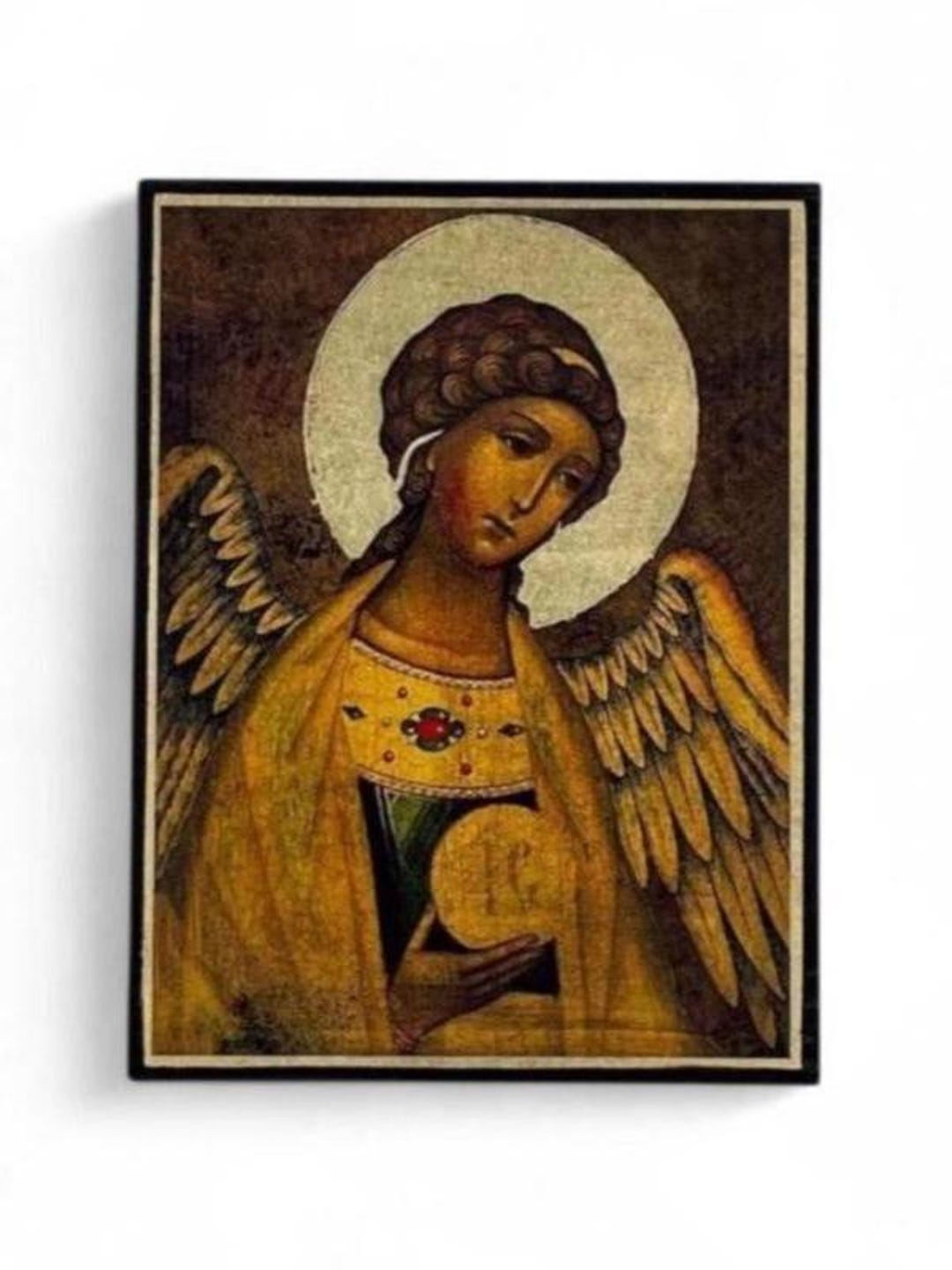 Guardian Angel Greek Orthodox Wooden Icon Byzantine Wall Art Christian ...