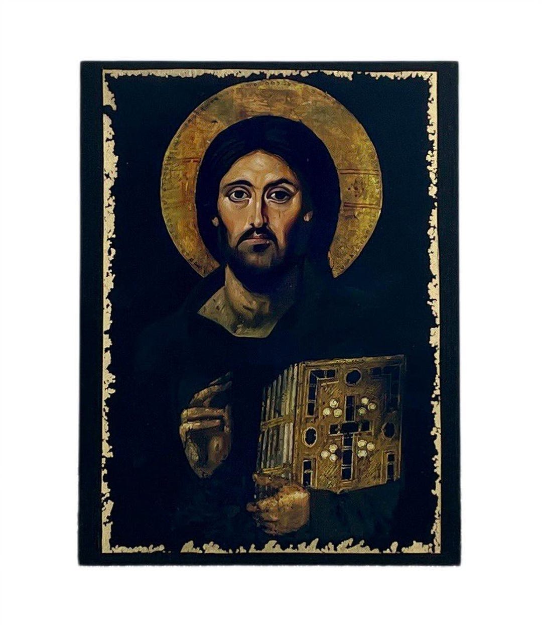 Icon of Jesus Christ Almighty - Greek Orthodox Handmade Wooden Icon ...