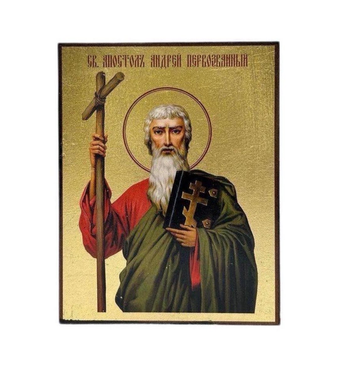 Icon of St. Andrew the Apostle - Greek Orthodox Handmade Wooden Icon ...