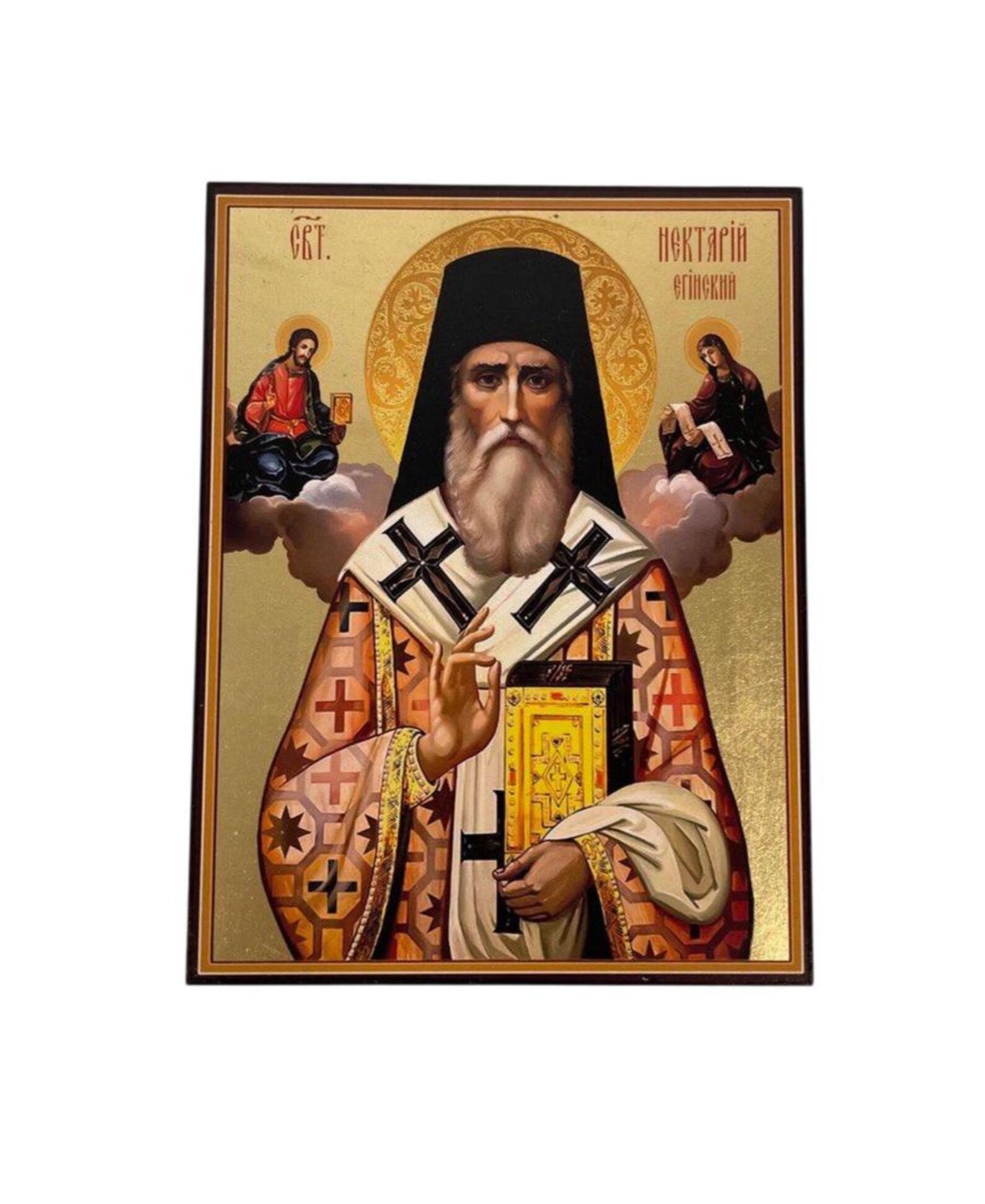 Saint Nectarius of Aegina Greek Orthodox Gold Leaf Wooden Icon ...