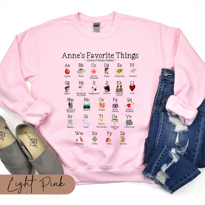 Anne of Green Gables Alphabet Sweatshirt Anne With an E ABC Crewneck ...