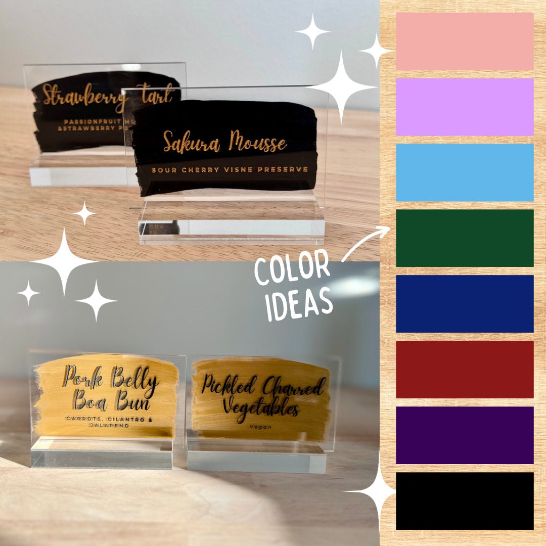 Acrylic Painted Buffet Table Signs, Catering, Acrylic Signs, Event ...