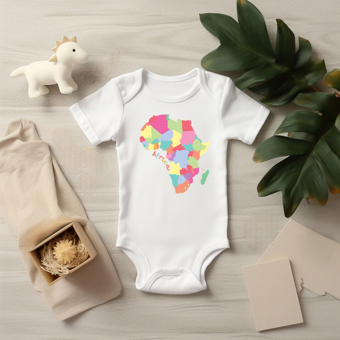 Africa Map Bodysuitcute Slogan Baby Growfunny Baby Giftnew Baby Giftnew ...
