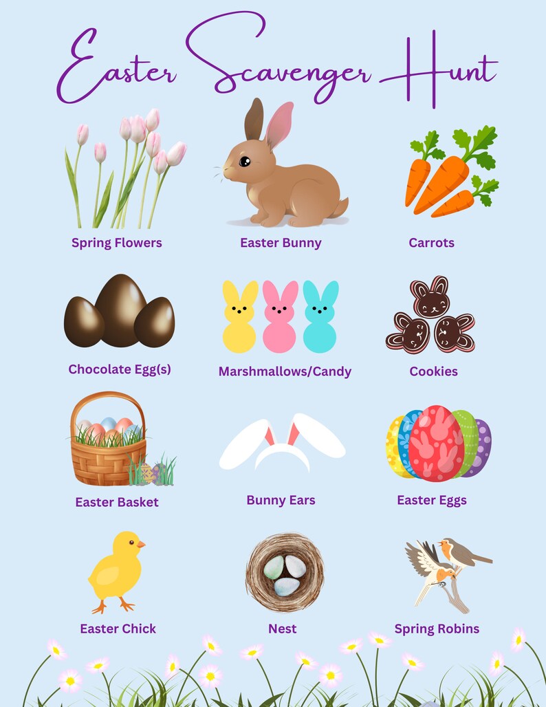 Easter Scavenger Hunt Digital Print/download - Etsy