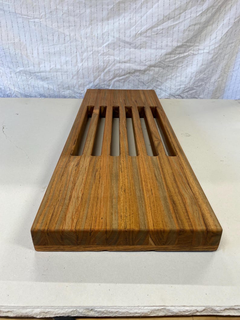 Custom Slotted Teak Shower Seat Cover. Read Item Description. - Etsy