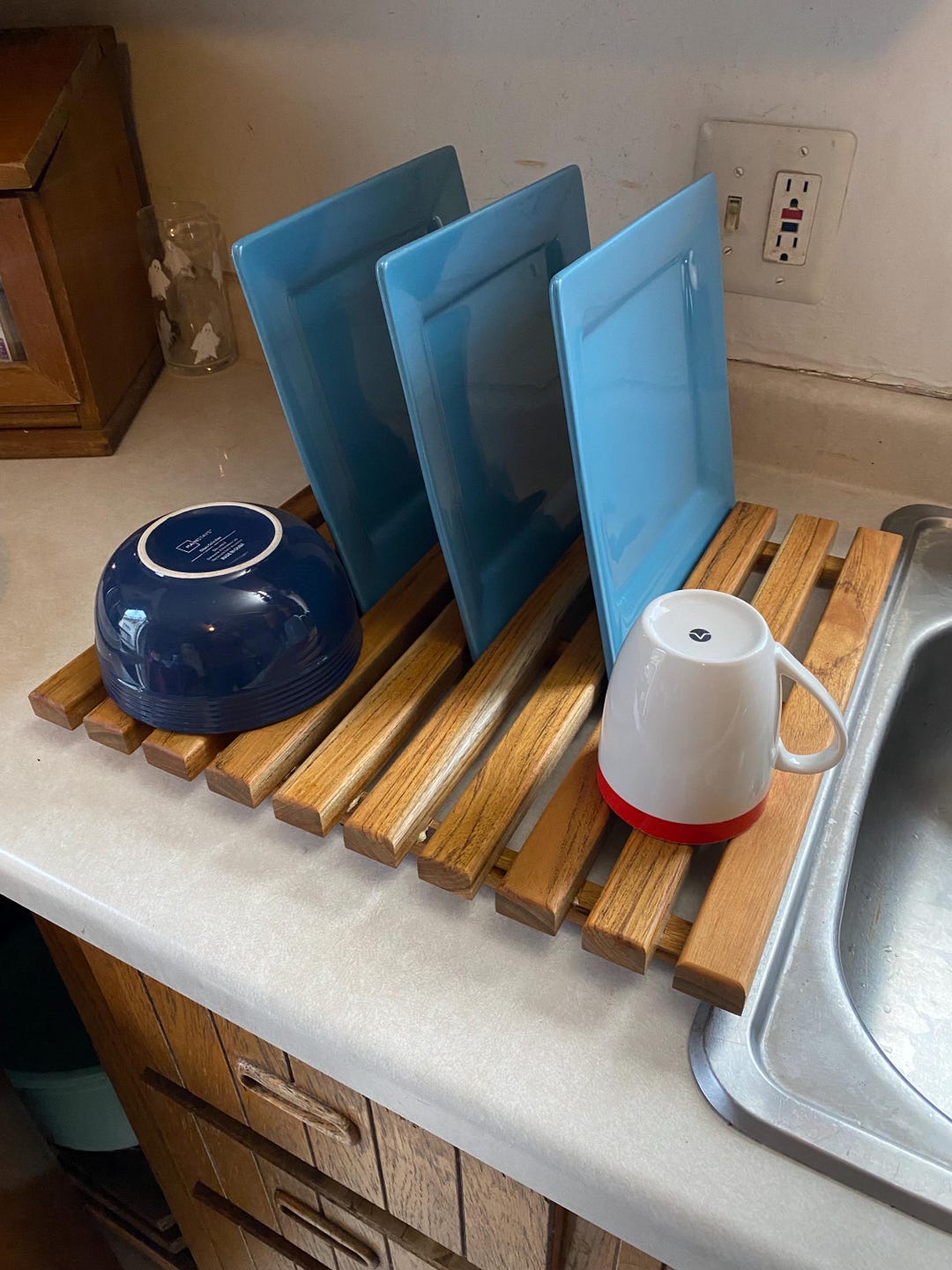 Teak Dish Drying Rack - Etsy