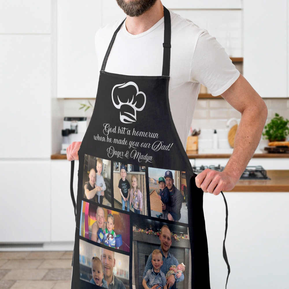 Personalized Photo Apron Custom Text Kitchen Cooking Chef Apron for Men ...