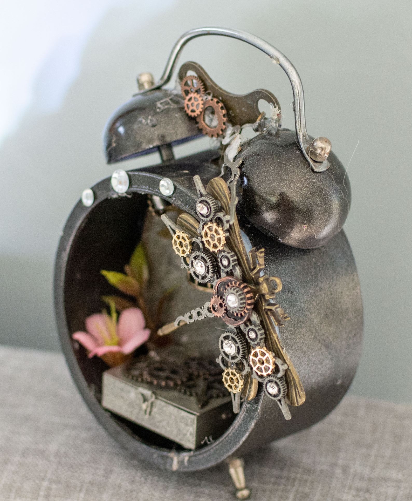 Steampunk Repurposed Retro Alarm Clock - Etsy UK