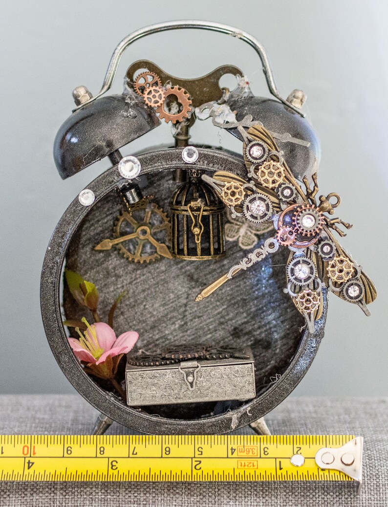 Steampunk Repurposed Retro Alarm Clock - Etsy