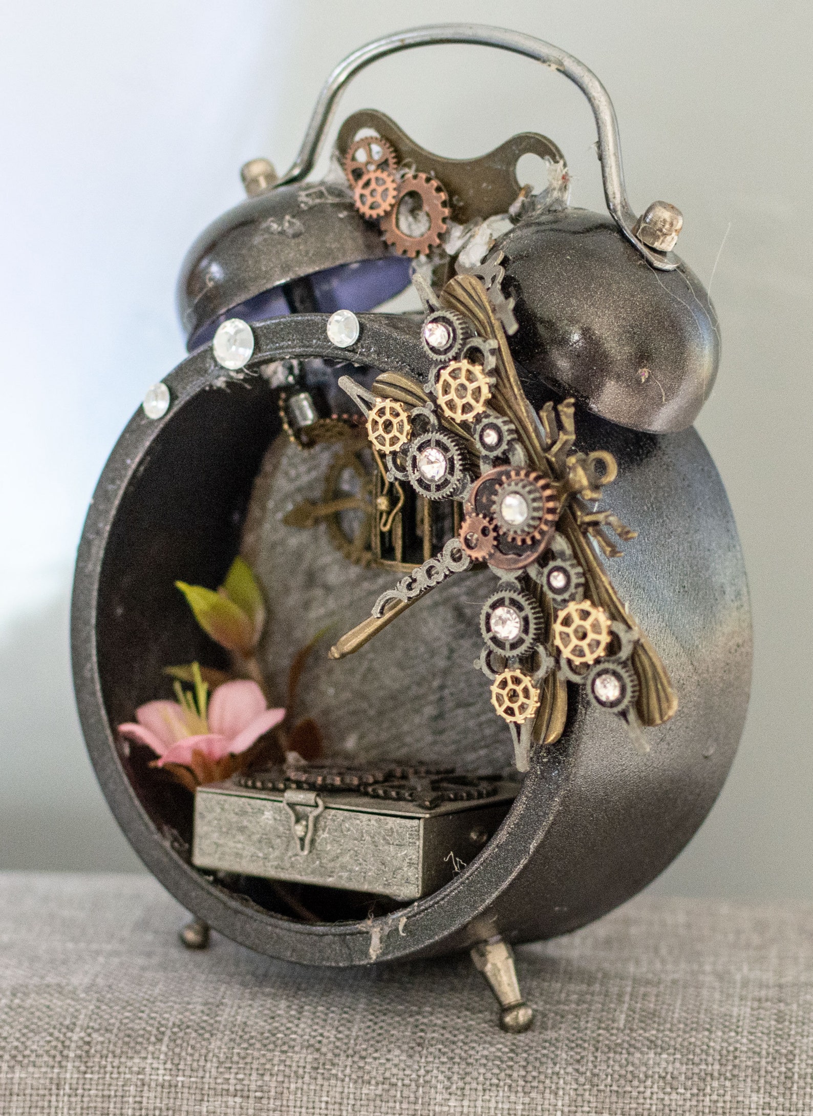 Steampunk Repurposed Retro Alarm Clock - Etsy