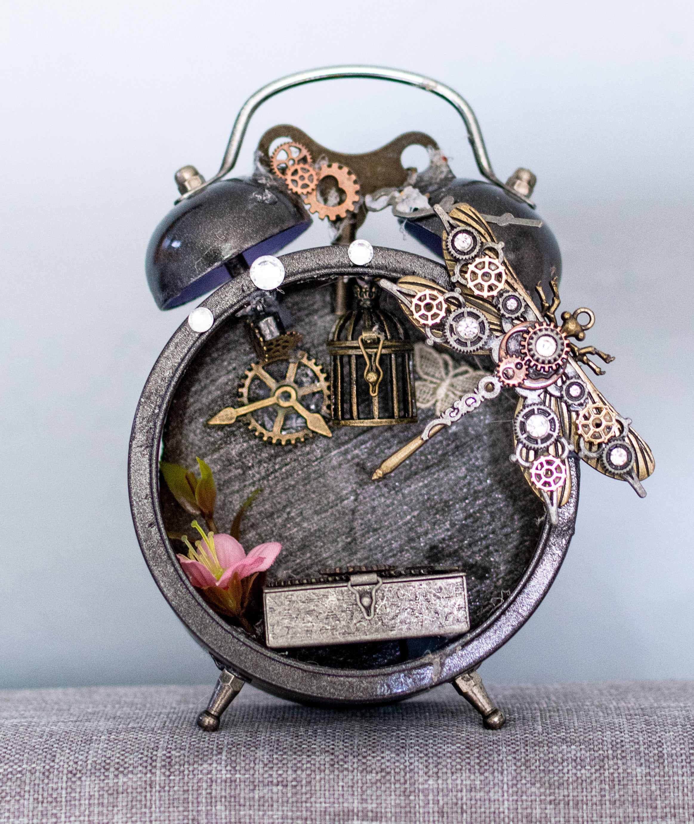 Steampunk Repurposed Retro Alarm Clock - Etsy UK
