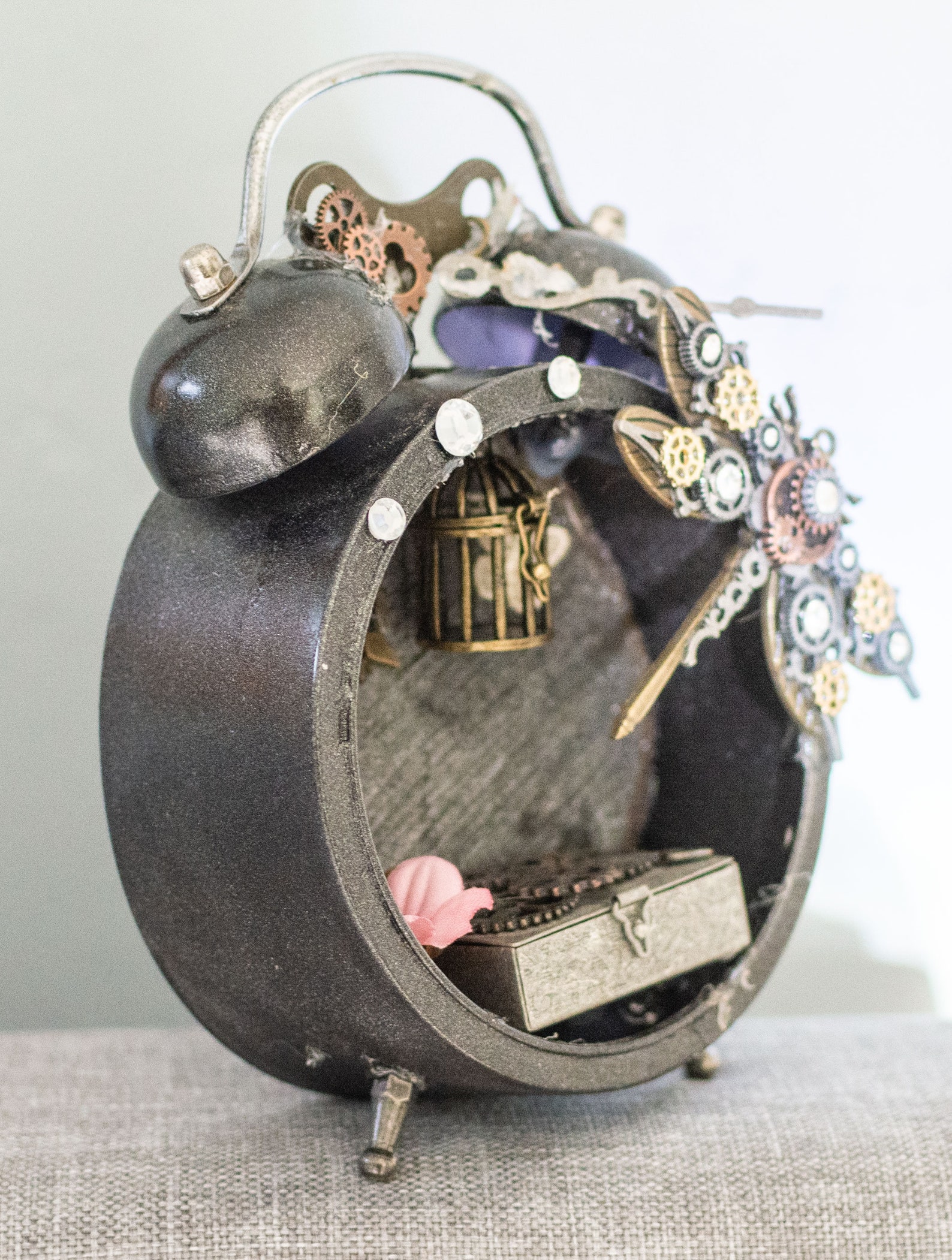 Steampunk Repurposed Retro Alarm Clock - Etsy UK