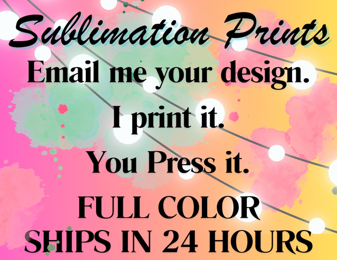 Customized Printed Sublimation Sheets- Heat Transfer Sheets for Shirts ...