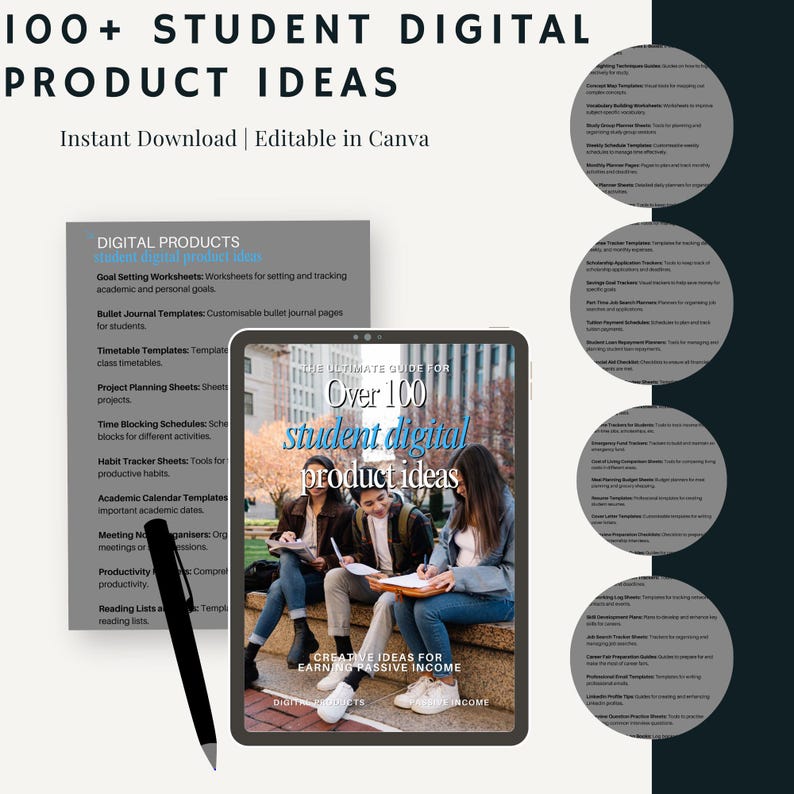 Over 100 Student Digital Product Ideas With MRR - Etsy