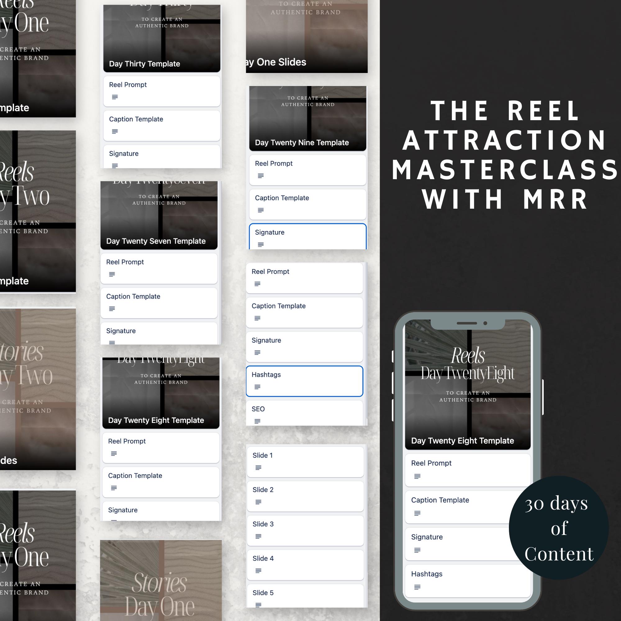 The Reel Attraction Instagram Reels Masterclass 30 Days of Captions ...