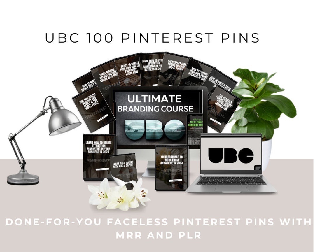 UBC Pinterest Pins, Ultimate Branding Course, Done-for-you Faceless ...