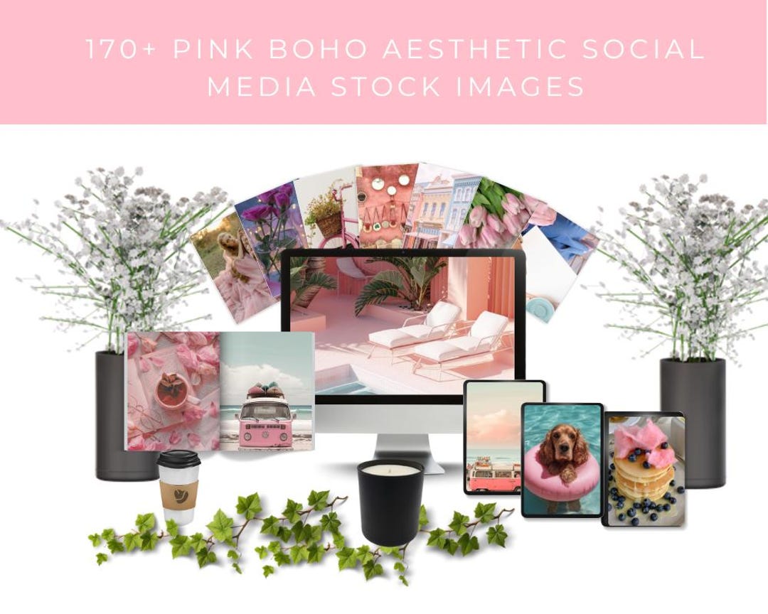 Pink Boho Faceless Aesthetic Stock Image Bundle | 170+ Lifestyle ...