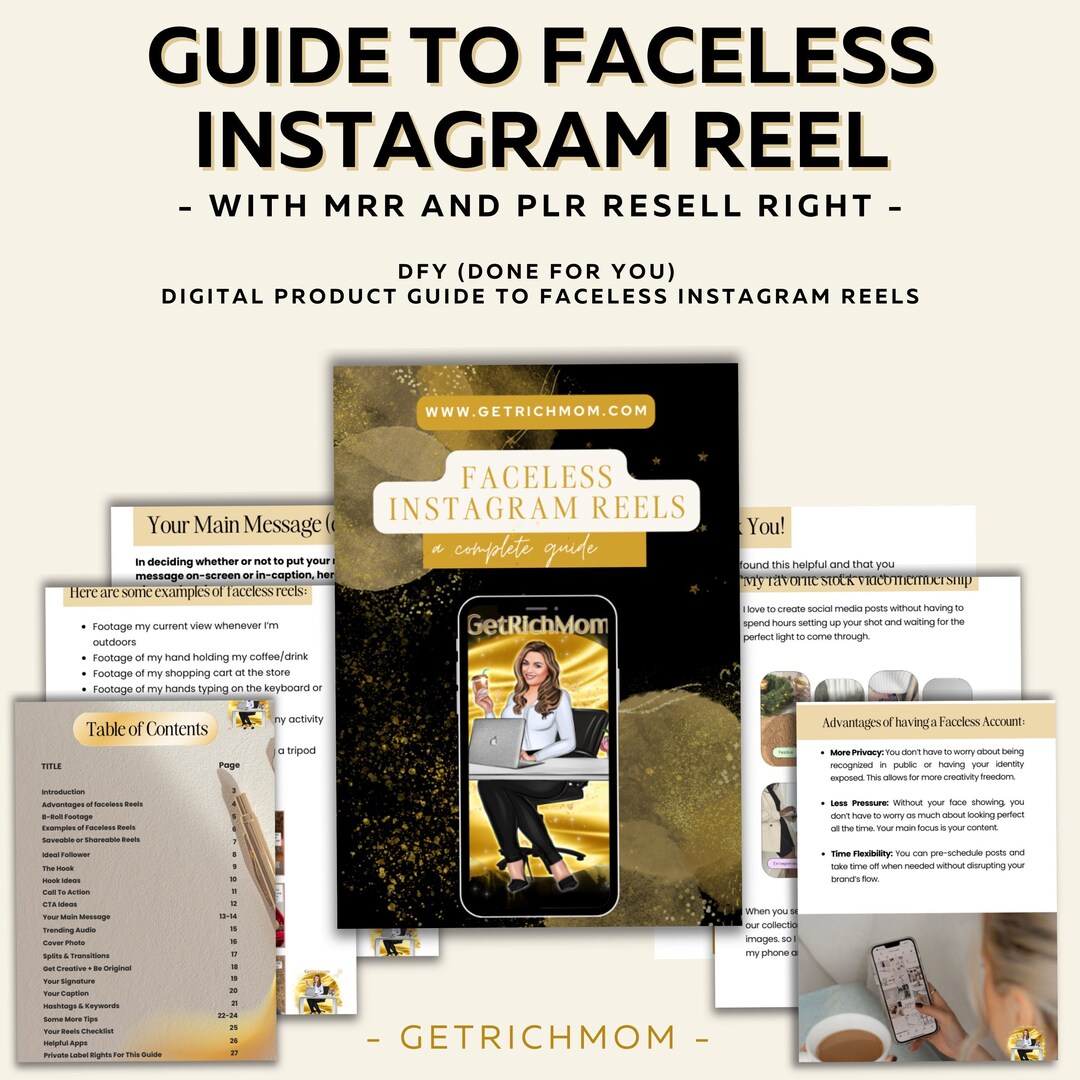 Faceless Instagram Reels Guide With Master Resell Right, Done for You ...