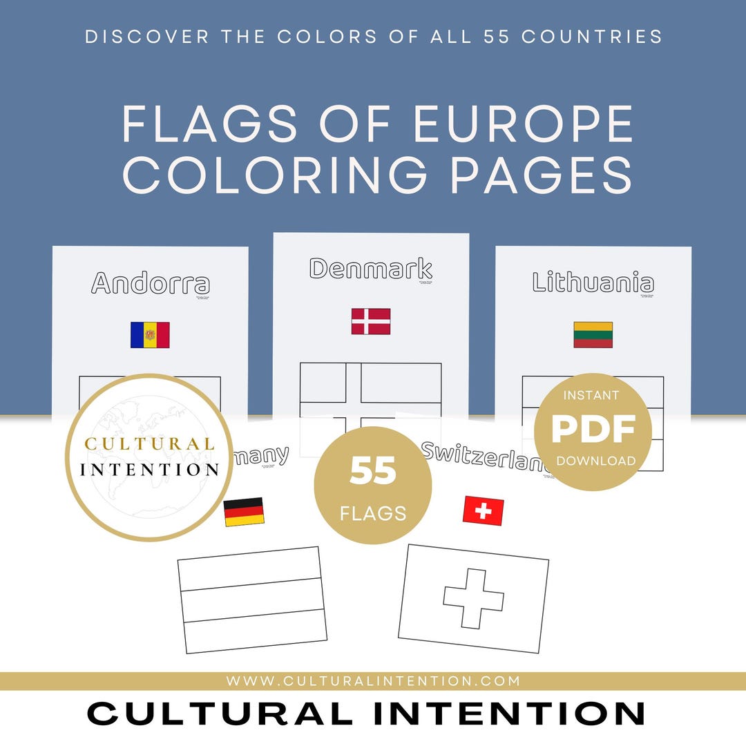 Flags of Europe Coloring Pages | Educational Geography Activity ...