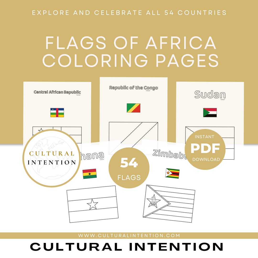 Flags of Africa Coloring Pages | Educational Geography Activity ...