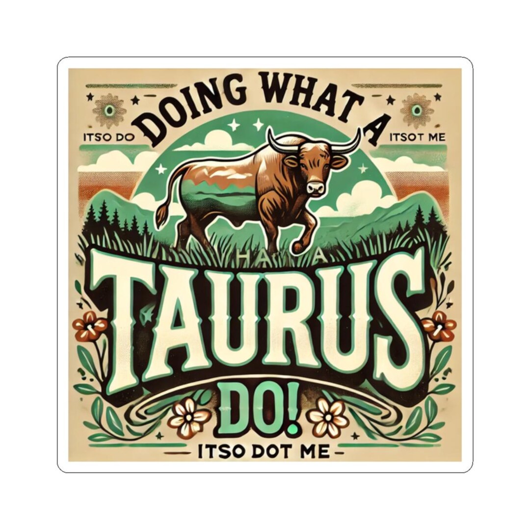 Taurus Zodiac Sticker, Birthday Sticker, Kiss-cut Stickers for Journal ...