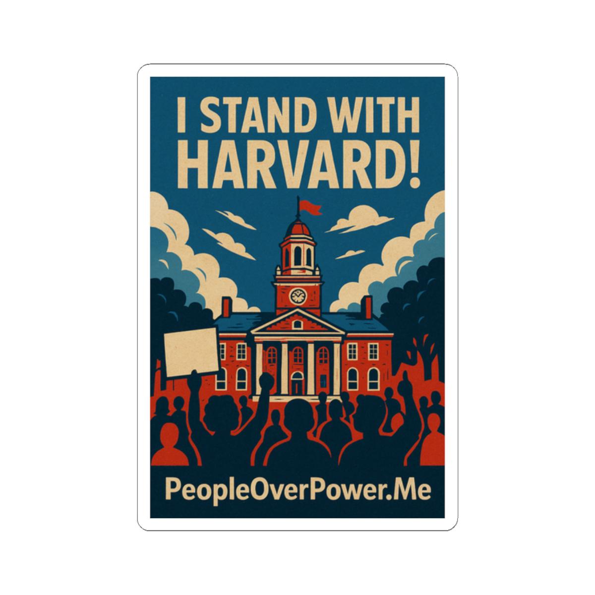 I Stand With Harvard! Protest Rights Sticker - Free Speech Support ...