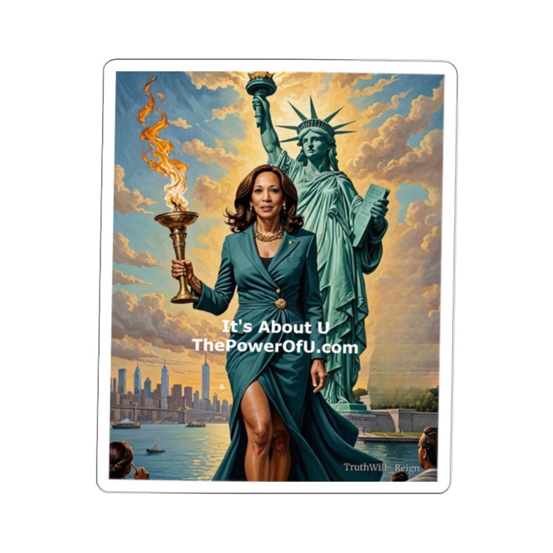 Kamala Harris Statue of Liberty Kiss-cut Sticker, Freedom, Vote, Voting ...