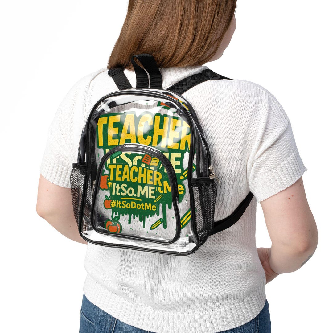 Teacher Clear Stadium Backpack | Teaching Life Transparent Bag With ...