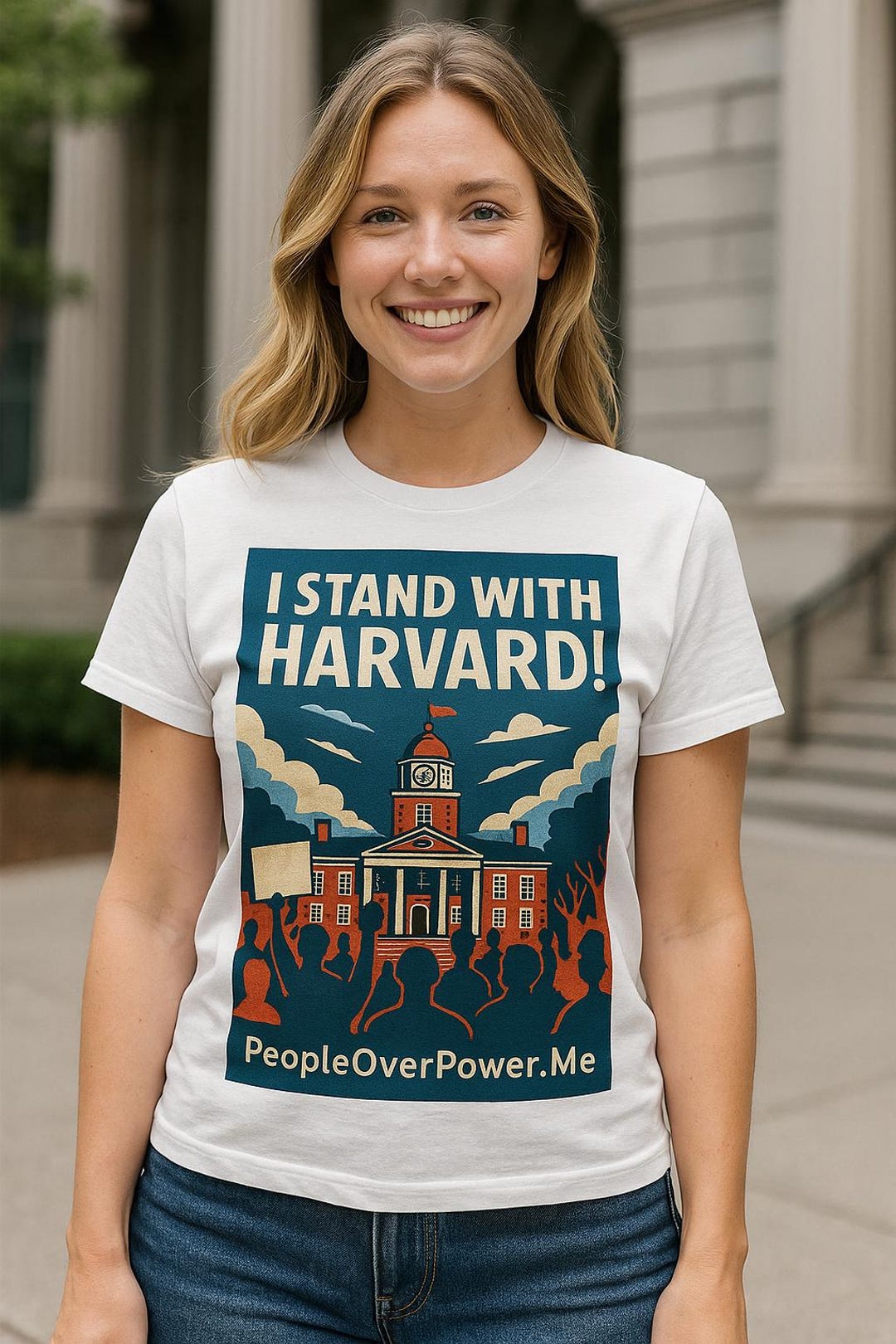 I Stand With Harvard! Protest Rights T-shirt - Show Your Support for ...