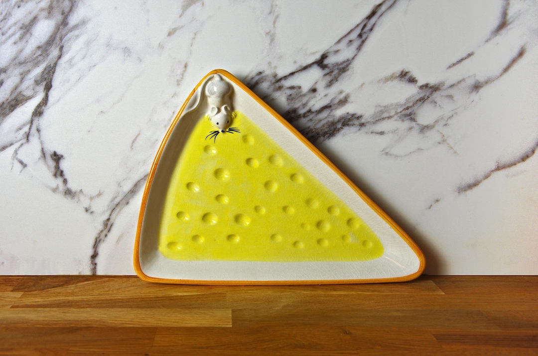 Vintage Cheese Plate With Mouse Porcelain Cheese Board Serving Dish ...
