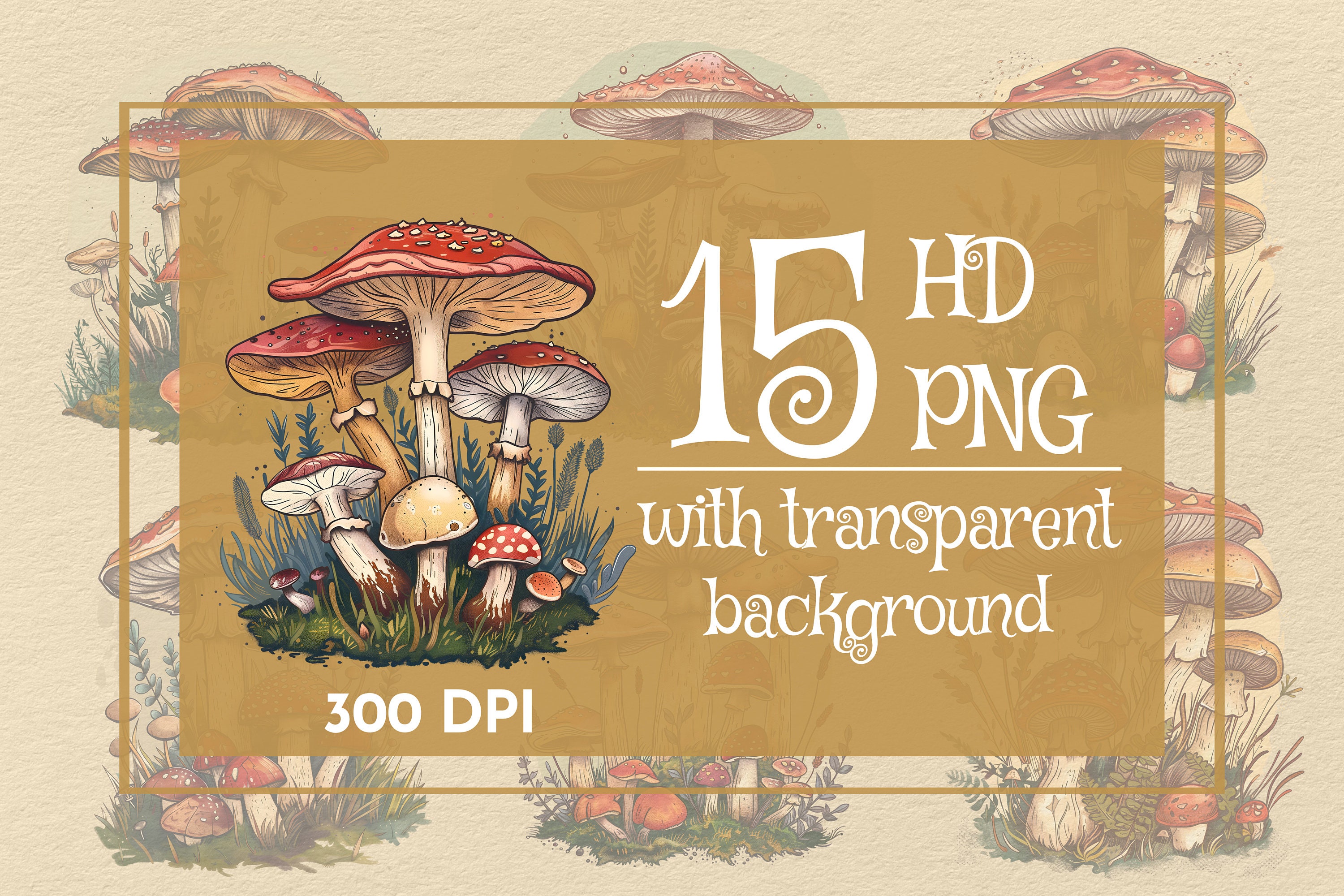 Watercolor Woodland Mushrooms Clipart - Cute Watercolor Magical ...