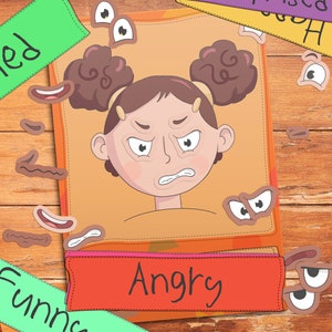 Emotions Activity for Kids Boys/girls. A Quiet Book Page for Kids to ...