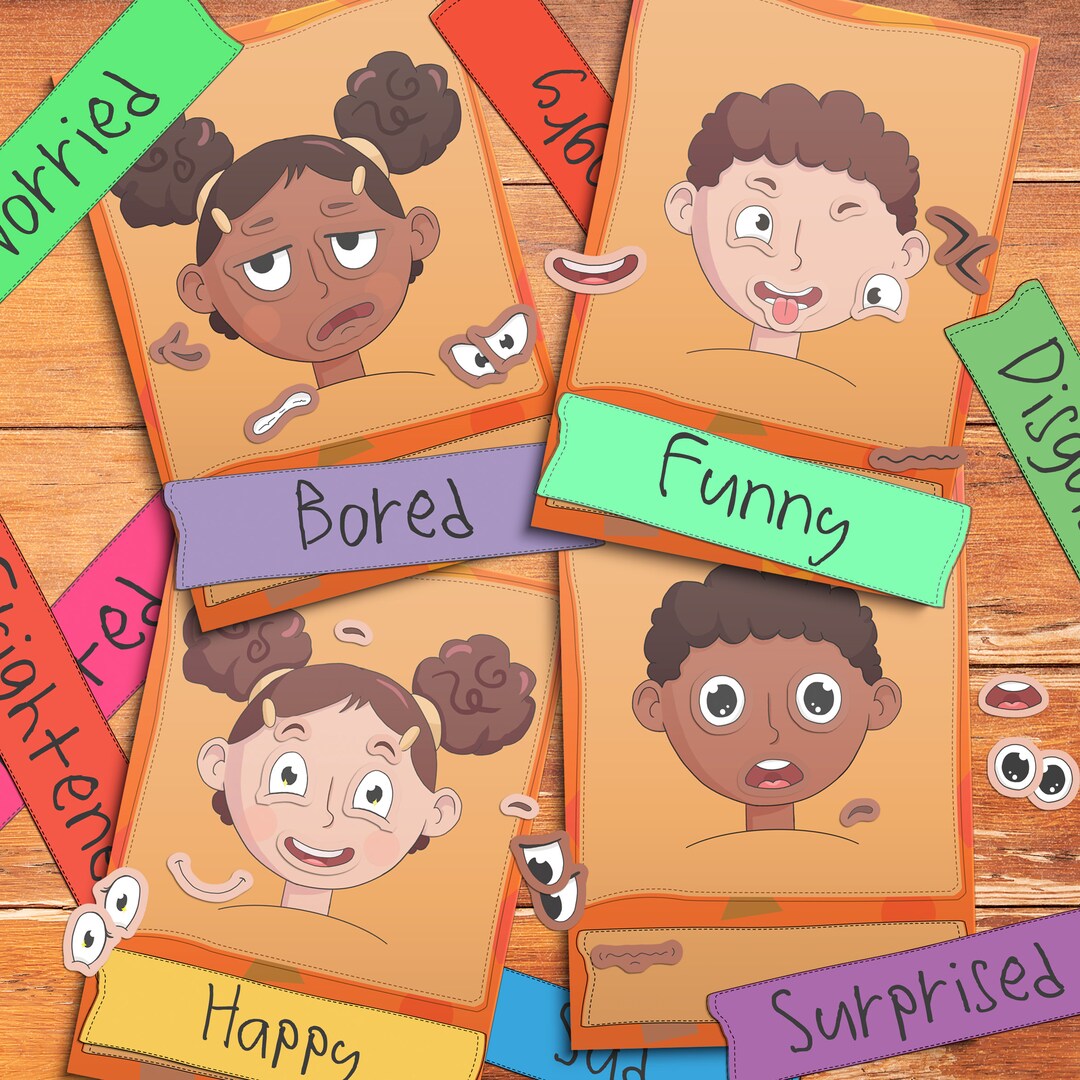 Emotions Activity for Kids Boys/girls. A Quiet Book Page for Kids to ...