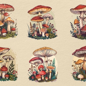 Watercolor Woodland Mushrooms Clipart - Cute Watercolor Magical ...
