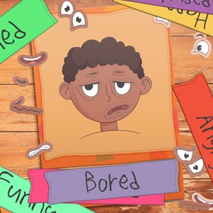 Emotions Activity for Kids Boys/girls. A Quiet Book Page for Kids to ...