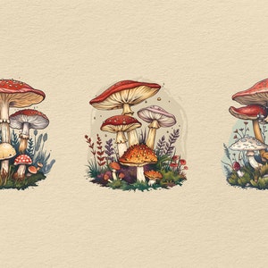 Watercolor Woodland Mushrooms Clipart - Cute Watercolor Magical ...