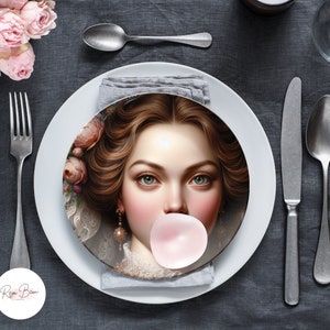 Quirky Party Plates Housewarming Gift Renaissance Women Blowing ...