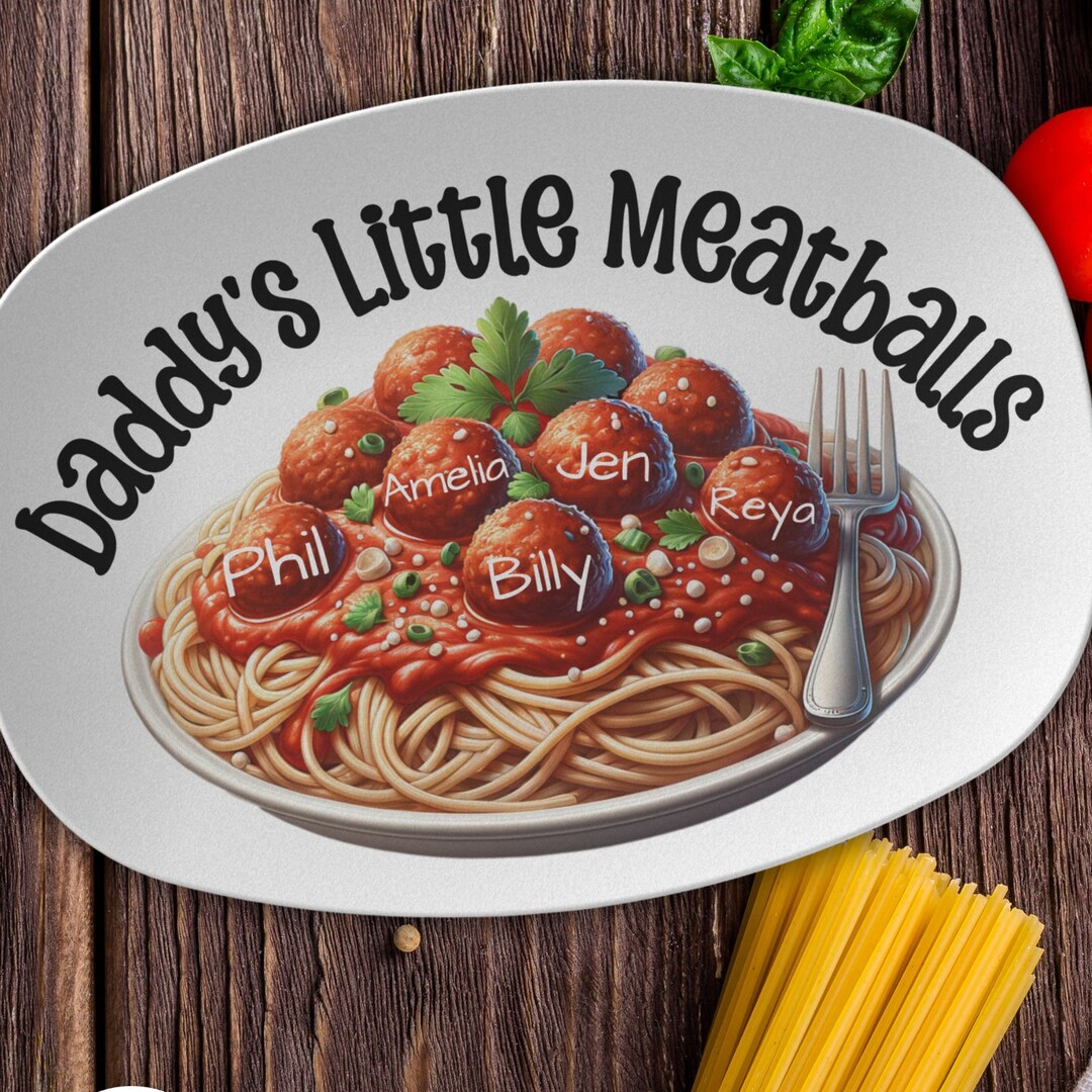 Custom Father's Day Platter Gift for Dad, Daddy's Little Meatballs ...