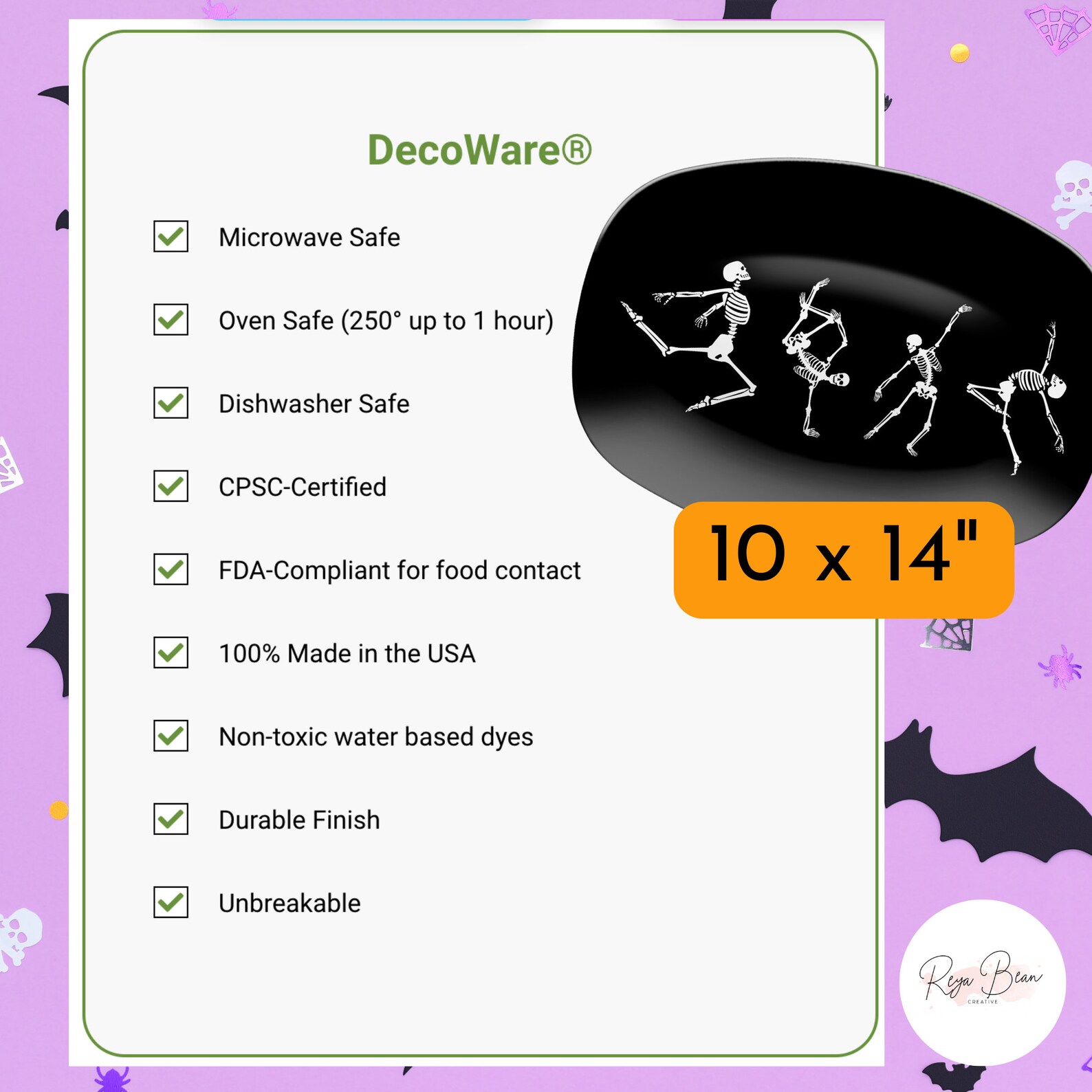Dancing Skeleton Halloween Platter, Gothic Spooky Halloween Party Plate ...