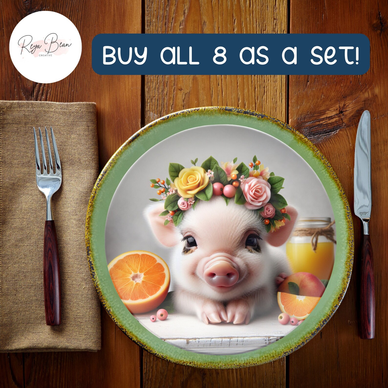 Quirky Animals Housewarming Party Plates Gift, Animals With Fruit Funny ...