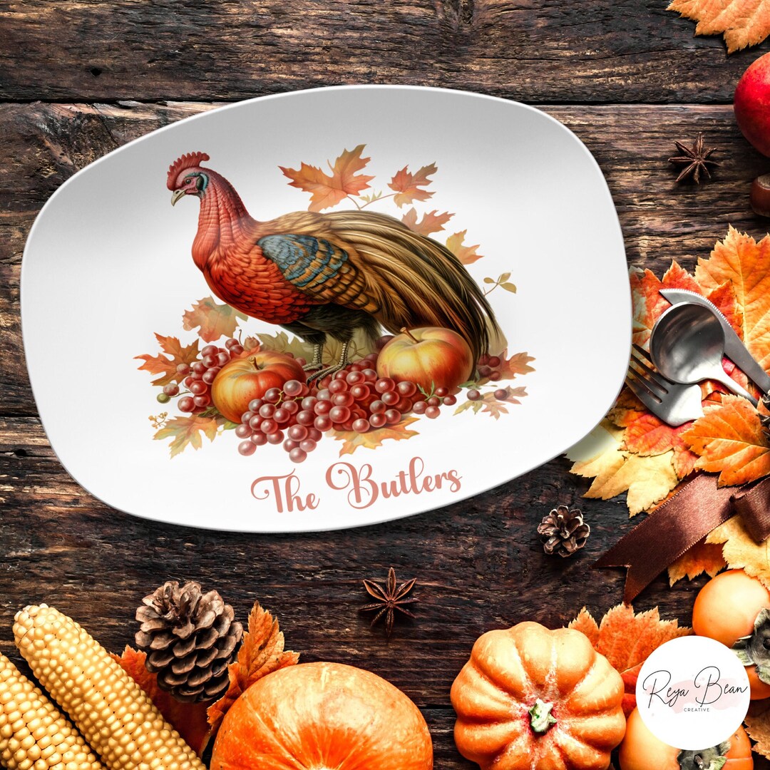 Custom Thanksgiving Platter, Family Tradition Turkey Serving Plate ...